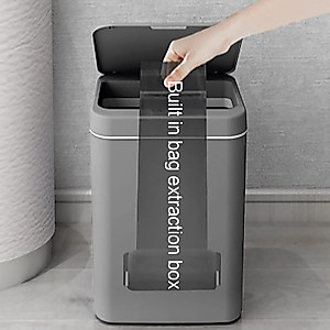 Generic Automatic Trash Can,4.2Gallon Self-Sealing and Self-Changing Smart Trash Can, Rechargeable Touchless Motion Sensor Trash Bin with lid for Bathroom Kitchen Office Bedroom (White, 16L)