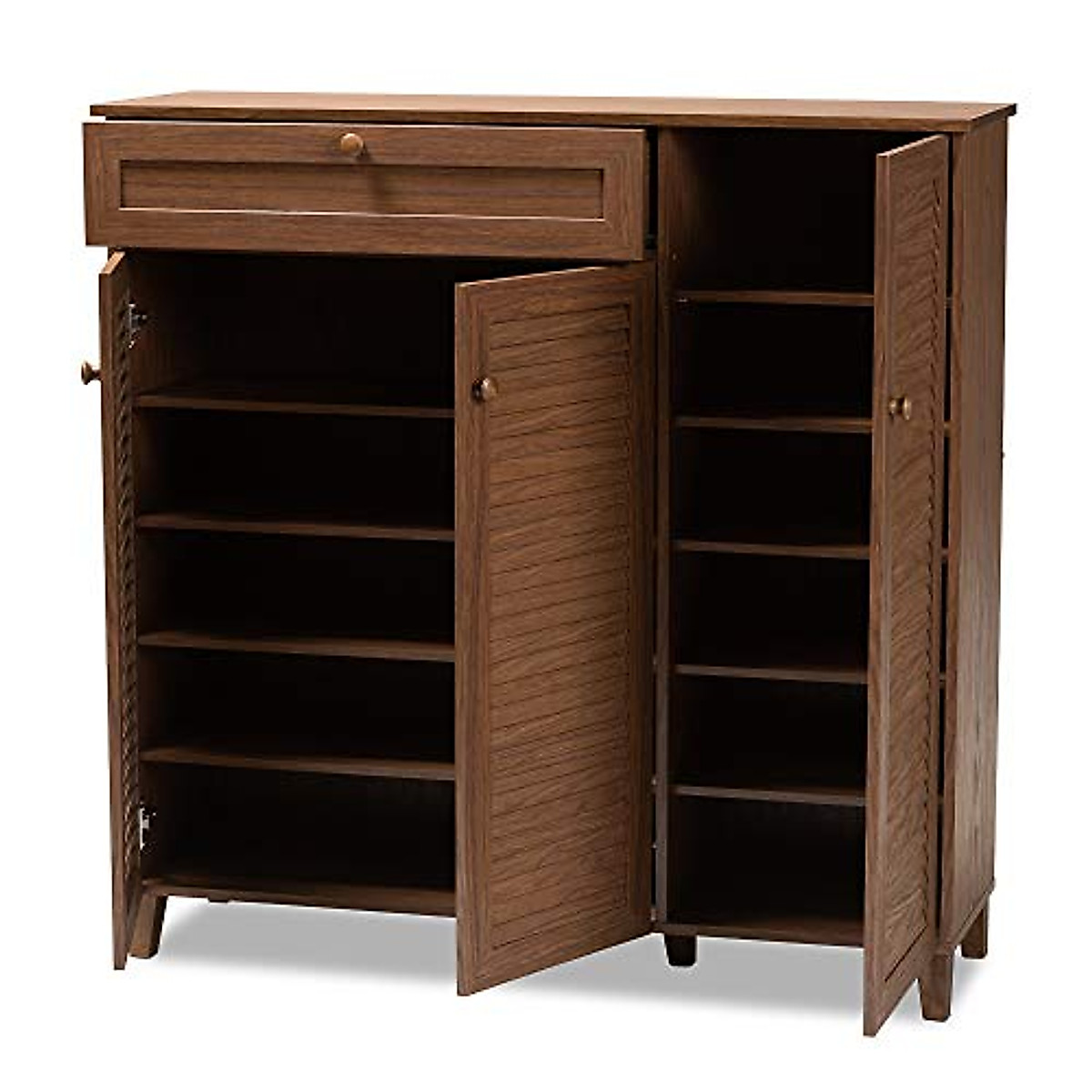 Baxton Studio Shoe Cabinets, One Size, Walnut