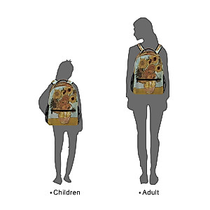 xigua Van Gogh Sunflower Art Backpack Bookbags Laptop Backpack for Boys Girls Teens, College Backpack Water Resistant Travel Bookbag