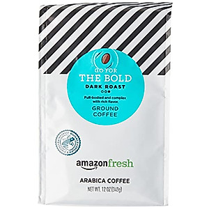 AmazonFresh Go For The Bold Ground Coffee, Dark Roast, 12 Ounce