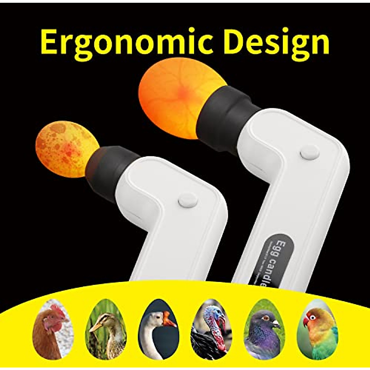 YITIKA Rechargeable Wireless Egg Candler Tester for Monitoring Eggs Development, Bright Cool LED Light Candling Lamp