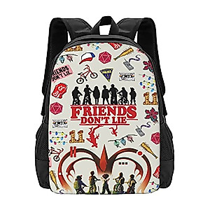 YYHAIR Men's Casual Backpack Friends Don't Lie Laptop Backpack Stylish Daypack Durable Book Bags for Sports, Hiking, Travel, Outdoors, Running