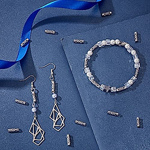 UNICRAFTALE About 100pcs Stainless Steel Tube Beads 4mm in Diameter Long Hollow Tube Slide for European Charm Column Beads Loose Beads Spacer Beads Hollow Spacer Beads for DIY Craft Jewelry Making