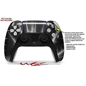 WraptorSkinz Skin Wrap compatible with Sony PS5 DualSense Controller Lightning White (CONTROLLER NOT INCLUDED)