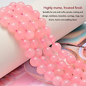 Tissting Rose Quartz Bead, 340 Pcs 4mm 6mm 8mm 10mm Natural Rose Quartz Beads with Box, for Jewelry Making DIY Bracelet Necklace, Stone Beads Box Set Kits