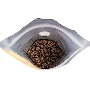 250g 8oz 1/2lb Kraft Paper Stand up Zipper Pouches Coffee Bags Coffee Pouches with Valve (Pack of 50)