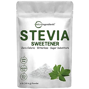Stevia Sweetener Powder with Plant-based Erythritol, 4 Pounds (64 Ounces) | Keto, 0 Calorie, Low Carb, 4:1 Sugar Substitute, Natural Sweetener, Bitterless, Reb-A Stevia Leaf Extract, Non-GMO, Vegan