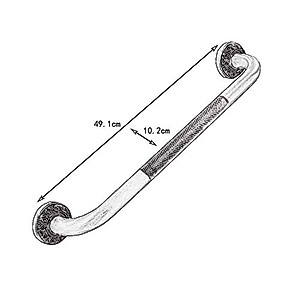 CRODY Bath Wall Attachment Handrails Grab Bar Rails Towel Rack Grab Bar European Copper Retro Antique Wall Hanging Toilet Disabled Elderly Bathroom Safety Handrail Senior Assist Bath Handle/Black/49.1