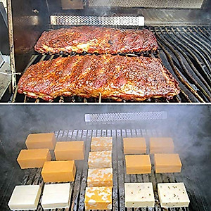 Pellet Smoker Tube -12" Stainless Steel Wood Tube Smoke for Cold/Hot Smoking for All Electric, Gas, Charcoal Grills or Smokers - Ideal for Smoking Cheese, Fish, Pork, Beef, Nuts, Bonus Brush