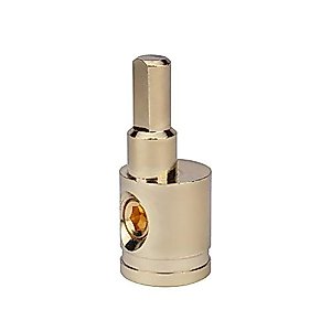 Amp Input Reducer 4pcs 1/0 Gauge to 4 Gauge Wire Reducer Power/Ground Input Reducer Adapter Brass with Gold Plated