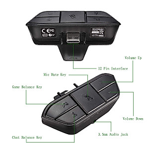 Cenxaki Stereo Headset Adapter for Xbox One, Game Audio Mic Headphone Converter – Black by