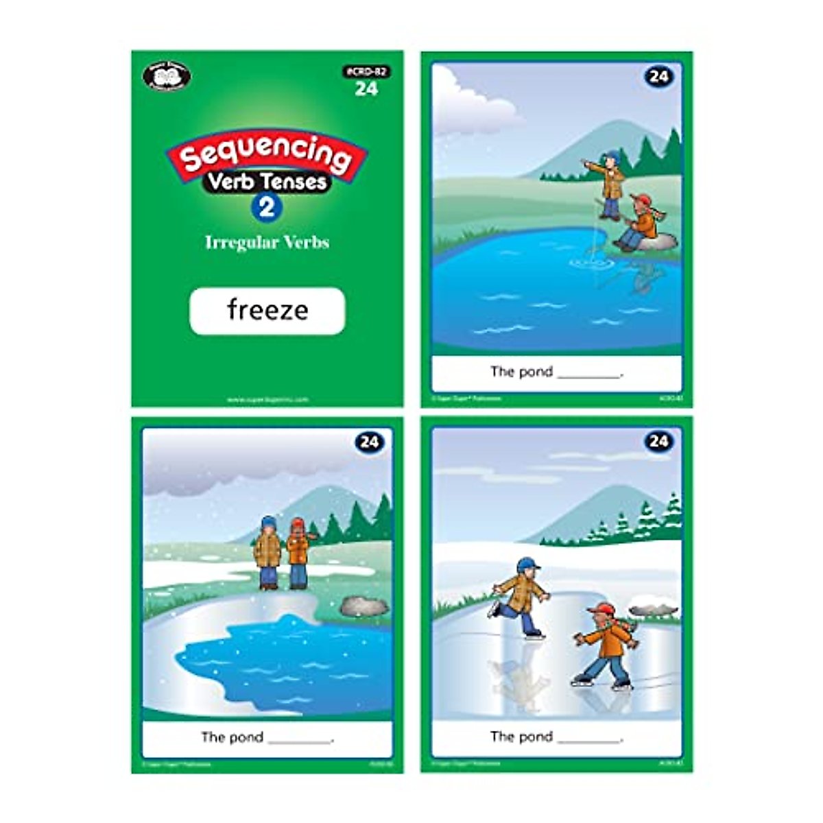 Super Duper Publications | Sequencing Regular and Irregular Verb Tenses Set 2 Fun Deck | Communication and Early Reader Skills Flash Cards | Educational Learning Materials for Children