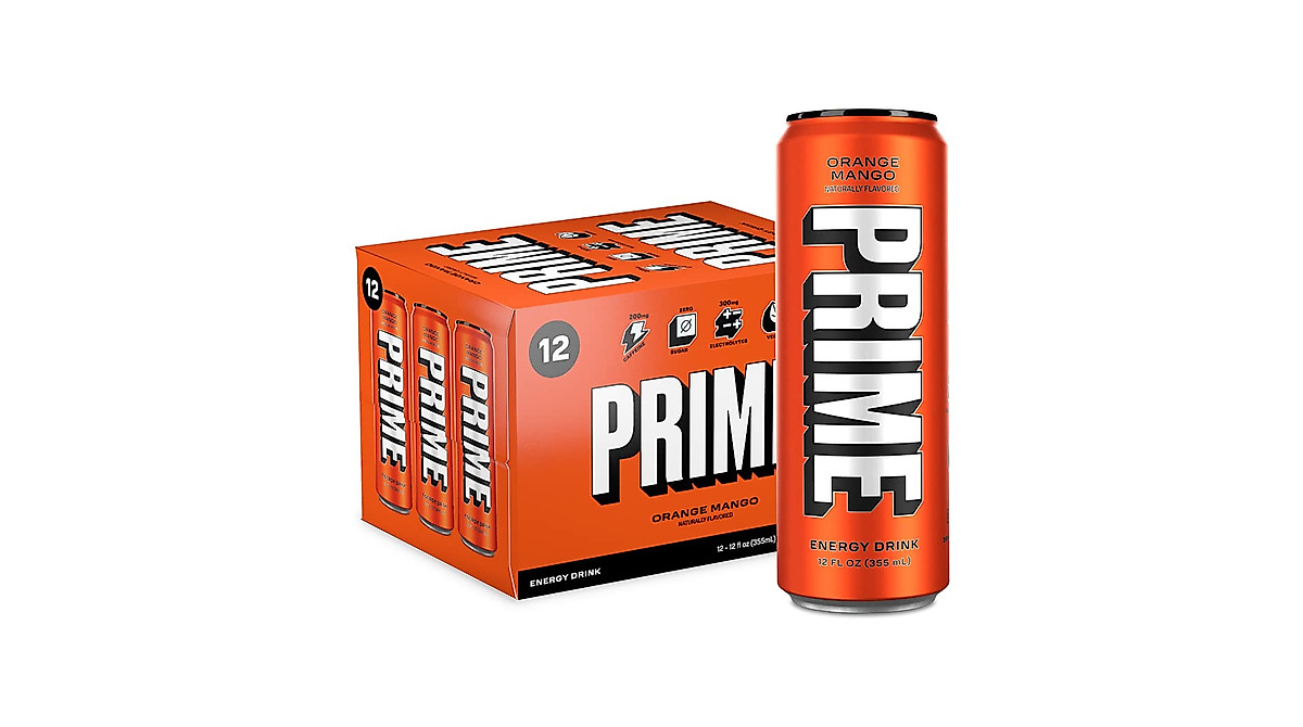 Prime Energy Orange Mango Zero Sugar Energy Drink with Electrolytes