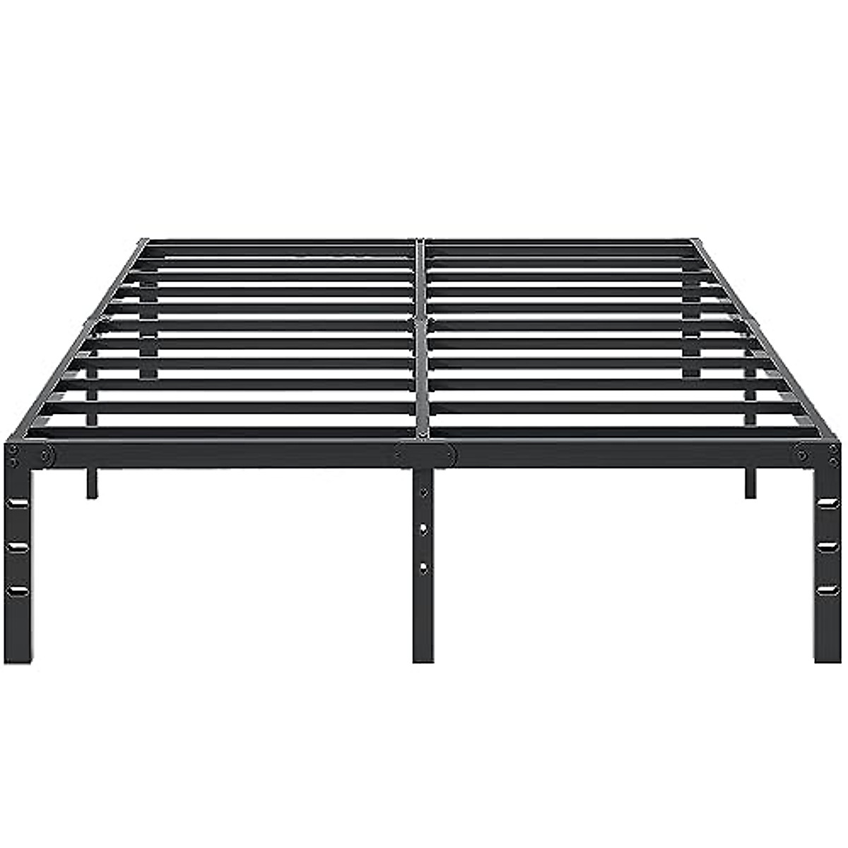 Tooyyer Full Bed Frame 18inch High 3000 lbs Heavy Duty Steel Slat Support No Box Spring Needed Easy to Assembly Non-Slip and Noise Free-Black Full Size Bed