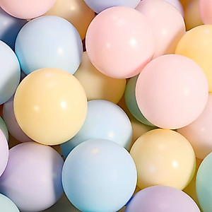 Party Pastel Balloons 100 Pcs 10" Macaron Candy Colored Latex Balloons for Birthday Wedding Engagement Anniversary Christmas Festival Picnic or Any Friends & Family Party Decorations- Multicolor
