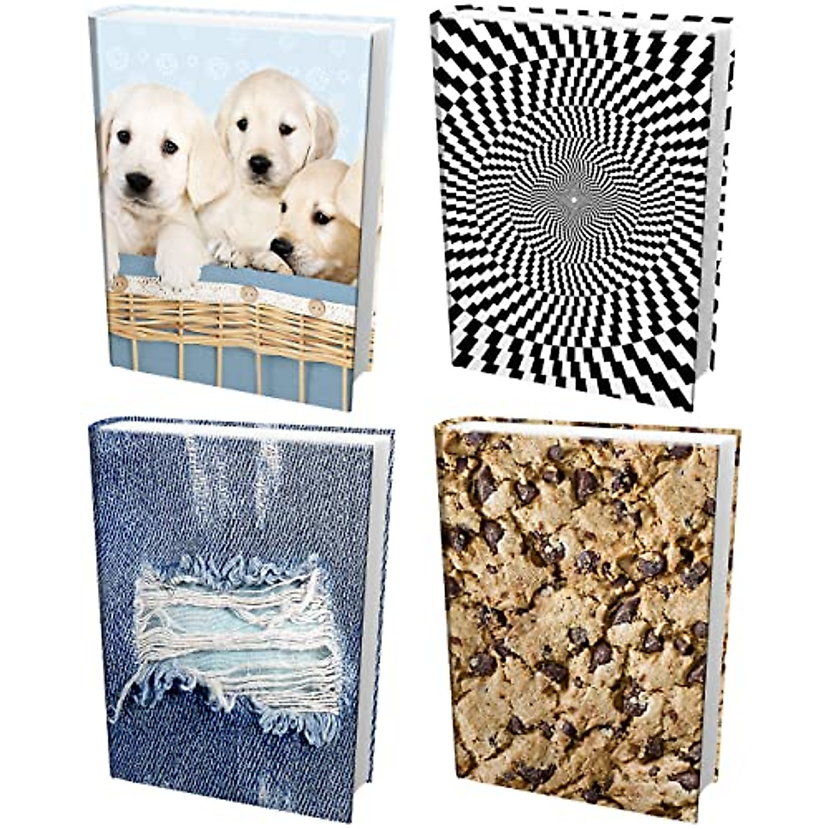 Easy Apply, Reusable Book Covers 4 Pk. Best Jumbo 9x11 Textbook Jackets for Back to School. Stretchable to Fit Most Large Hardcover Books. Perfect Fun, Washable Designs for Girls, Boys, Kids and Teens