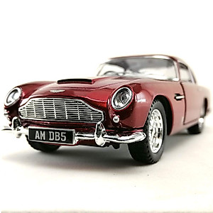 Sport Racing Classic Model Car Die-Cast 1:38 1963 Aston Martin DB5 Red Color Toy Collection Pull Back Open Door Hobby Collectible , unisex