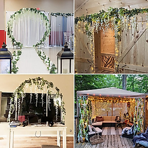 10 Packs Wisteria Artificial Flowers Garland,Total 63ft White Artificial Wisteria Vine Silk Hanging Flower Greenery for Home Garden Outdoor Ceremony Arch Floral Decor Decoration(White)