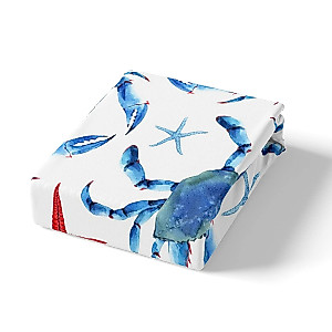 Feelyou Beach Crab Bedding Duvet Cover Set Boys Girls Starfish Bedding Set Kids Teens Ocean Marine Themed Comforter Cover Sea Creatures Bedspread Cover Room Decor Bedclothes Twin Size