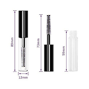 AHIER 20 pcs 4ML Reusable Empty Bottle Tube Container for Eyelash Growth Oil/Mascara with Brush for Home and Travel (20p)