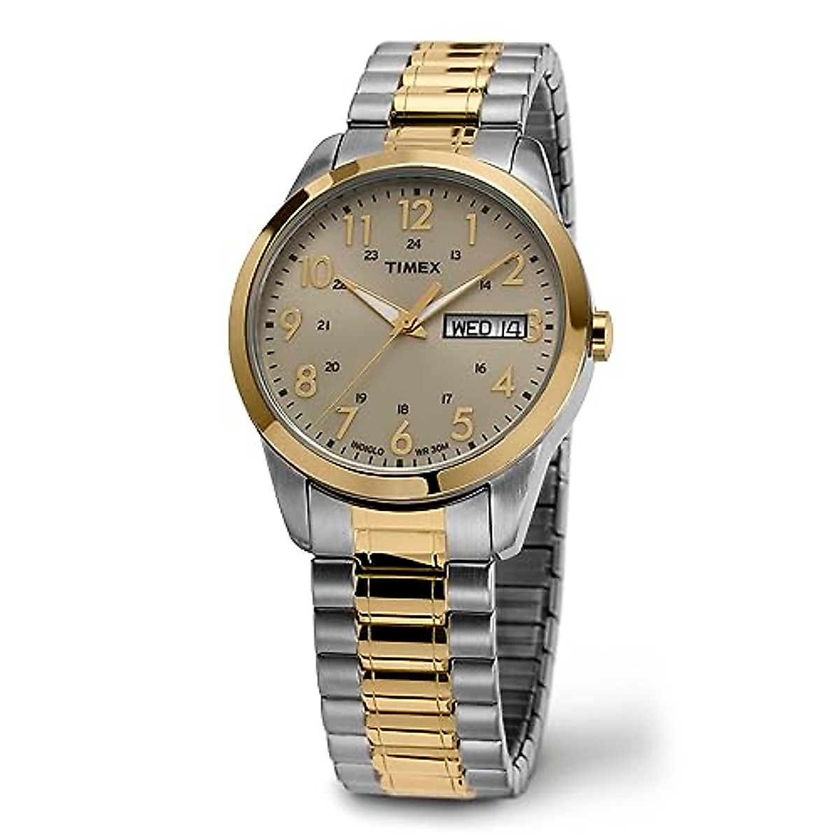 Timex Men's TW2P67400 South Street Sport Two-Tone/Champagne Extra Long Stainless Steel Expansion Band Watch