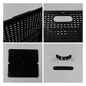 Ucake 42 L Plastic Storage Basket, Folding Laundry Hamper, Black, 2 Packs