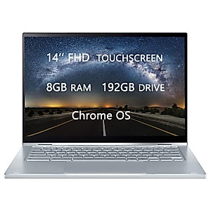 2022 Chromebook X360 Spin 2-in-1 Convertible Touchscreen Laptops for Student & Business by ASUS, 14'' FHD, Intel Core M3-8100Y, 8GB RAM, 192GB(64GB SSD+128GB Card), Backlit Keyboard, Wi-Fi, Chrome OS