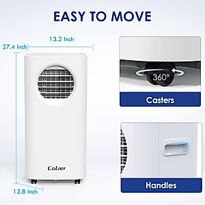 COLZER 10,000 BTU Portable Air Conditioner Portable AC Unit 3-in-1 with Remote Control for 450 Sq Ft Large Room