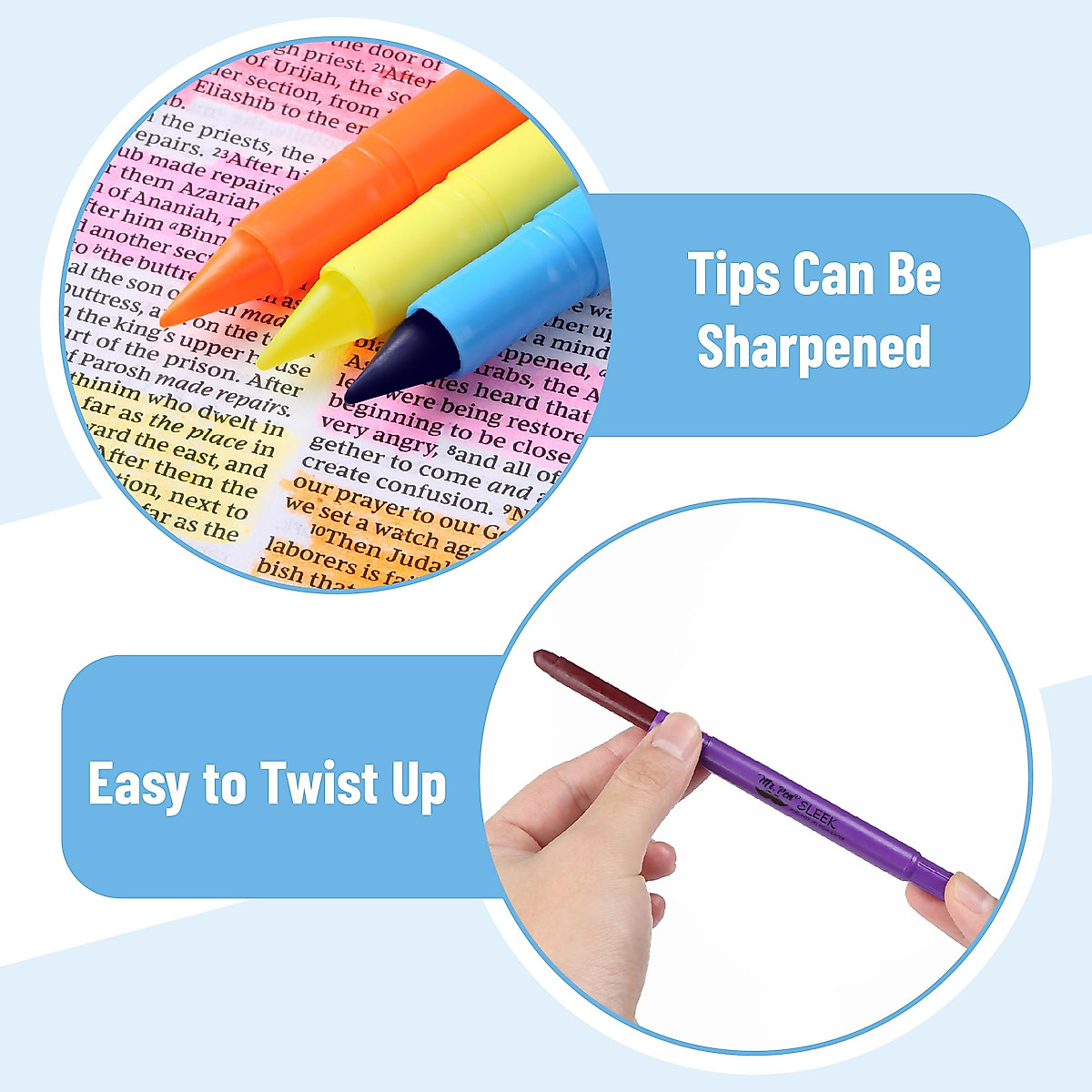 Mr. Pen No Bleed Gel Highlighter, Bible Highlighters, Assorted Colors, Pack of 8