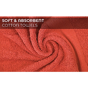 Softolle 100% Cotton Luxury Bath Towels -Towels for Bathroom - Set of 4 Bath Towel (27” x 54”)- Eco-Friendly, Super Soft, Highly Absorbent Bath Towel - Oeko-Tex Certified (Grey) (Coral)