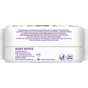Baby Wipes - HAPPY BUM Sensitive Water Baby Diaper Wipes, Hypoallergenic, Unscented, 4 Flip-top packs (320 Wipes Total)