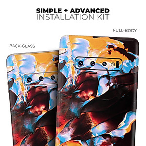 DesignSkinz Liquid Abstract Paint V34 Protective Vinyl Decal Wrap Skin Cover Compatible with The Samsung Galaxy S20 (Screen Trim & Back Glass Skin)