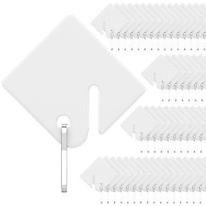 Uniclife 1.5 Inch Rack Key Tags White Plastic Hanging Tags with Metal Snap Hooks for Slotted Key Cabinets Boxes Lockers Sturdy Frosted Item Identifiers for Home Offices and Garages, 50 Pack
