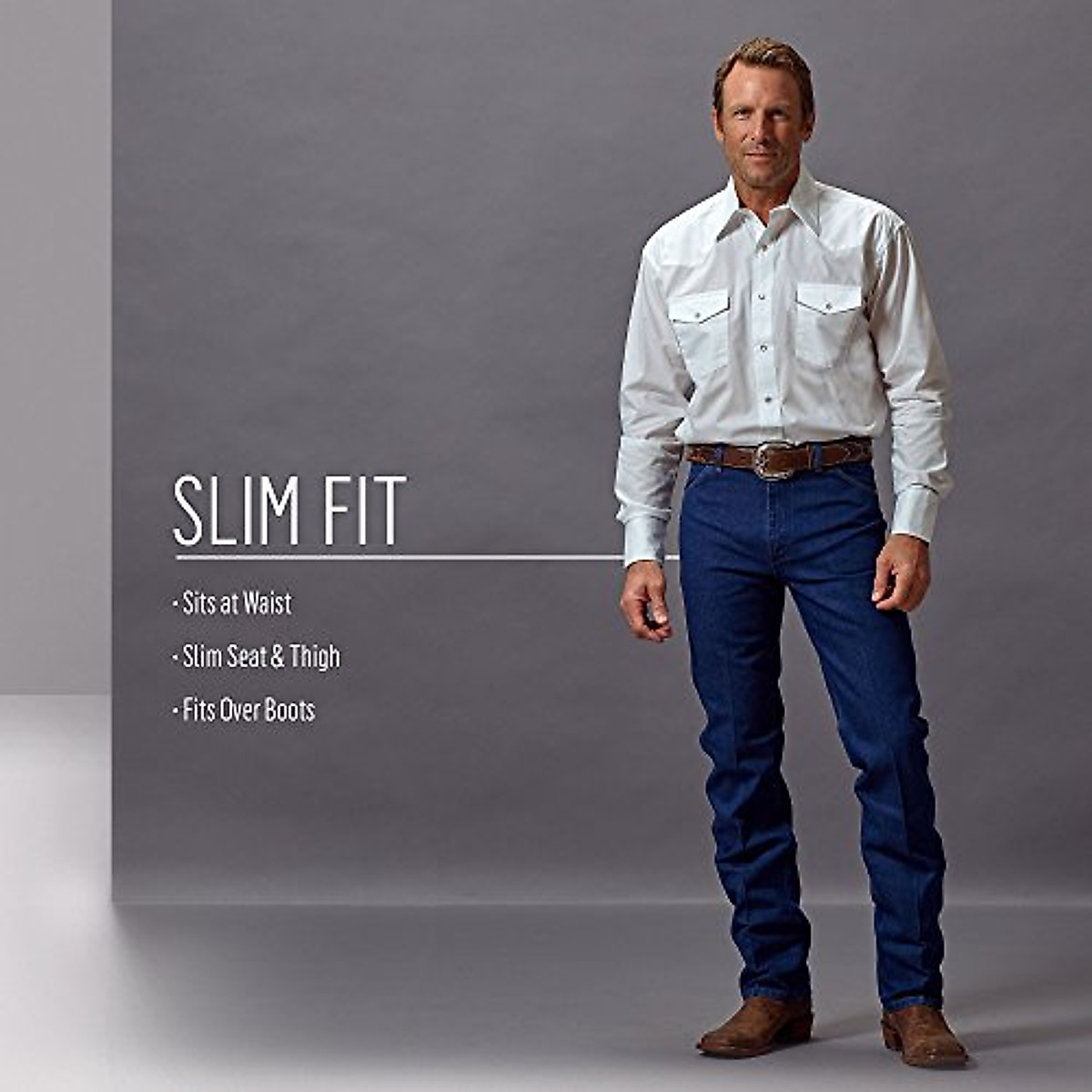 Wrangler mens 0936 Cowboy Cut Slim Fit jeans, Prewashed Indigo, 32W x 32L US