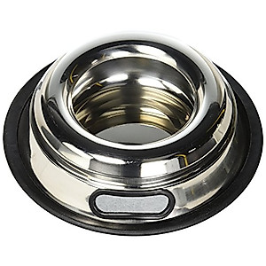 Indipets Stainless Steel Spill Proof Splash Free Dog Bowl - 16oz - Removable Cover and Easy Pick Up Grip Handle