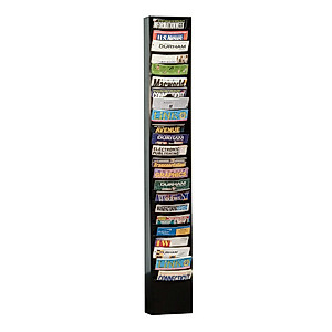 Durham 401-08 Black Cold Rolled Steel 23 Contour Pocket Vertical Literature Rack, 9-3/4" Width x 65-1/2" Height x 4-1/8" Depth