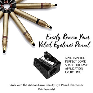 Artisan L'uxe Beauty Velvet Jumbo Eyeliner Pencil - Smokey Eyes in 3 Minutes - Water-Proof, Smudge-Proof, Long-Lasting - Age-Defying Essential Oils - Midnight (Shade: Black)