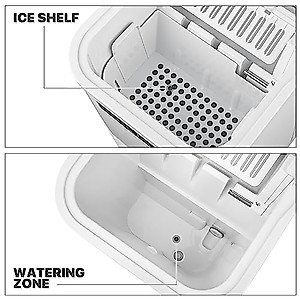 mollie Ice Maker Countertop 9 Ice Cubes Ready in 10 Mins - 26LBS/24Hrs, Self-Cleaning Ice Makers, One-Click Operation Portable Ice Cube Machine w/Ice Scoop for Home Kitchen Office Party RV, White