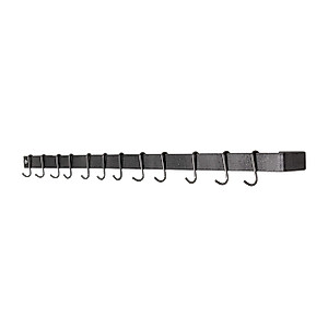 Enclume Premier Utensil Bar Wall Pot Rack, Hammered Steel
