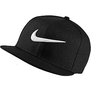 Nike Sportswear Pro Swoosh Snapback Cap Hat (US, Alpha, Medium, Large, Black)