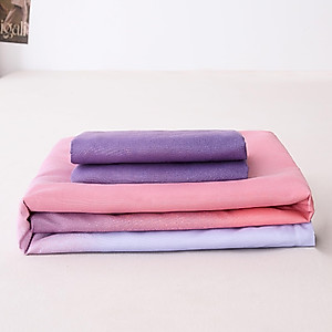 Mengersi Gradient Sheet Set,Purple Pink Fitted Sheet,Flat Sheet,Pillowcases, Extra Soft - Deep Pockets - Easy Fit - 4 Piece Set,Full Size (FS638sheet set)