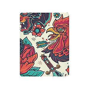 Colorful Tattoo Baby Crib Sheets Soft Toddler Bed Sheets Breathable Mattress Cover Crib Mattress Protector for Stroller Crib Mattress Infant Unisex Girl, 39*27*5in