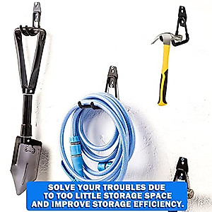 2 Pack Garage Hooks Heavy Duty Storage Utility Hooks for Garage Wall Mount Steel Heavy Duty Bike Tool for Organizing Power Tools,Ladder,Bulk Items (Round)