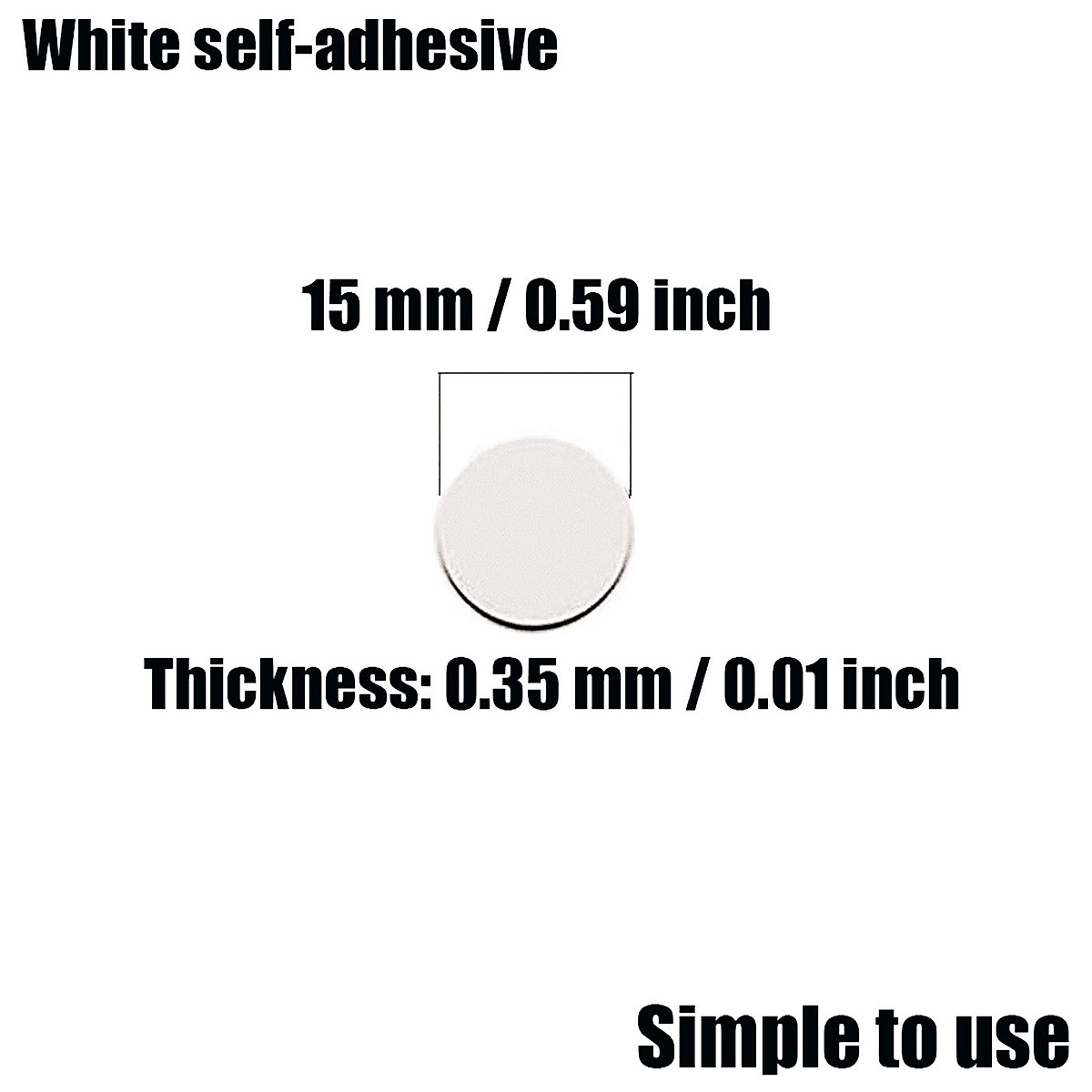 ZXUEZHENG Self-Adhesive Screw Hole Stickers,2-Table 96 in 1 Self-Adhesive Screw Covers Caps Dustproof Sticker 15mm White