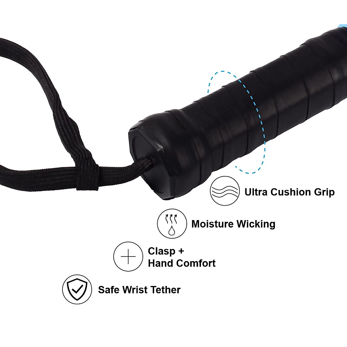 Padel Racket Racquet Carbon Fiber Power Lite EVA Foam POP Tennis Racquets (Black)