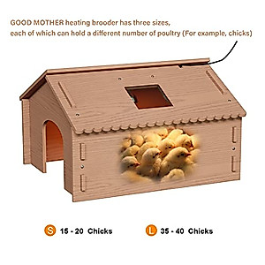 GOOD MOTHER Chick Heat lamp Chick Brooder Duckling brooder Heat lamp brooder Quail Bird Heater brooder for 10-20 Chicks Upgrade Viewing Window Small Brown