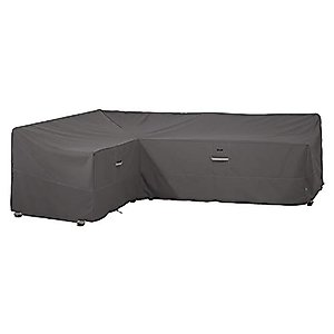 Classic Accessories Ravenna Water-Resistant 104 Inch Patio Left Facing Sectional Lounge Set Cover, Patio Furniture Covers, Dark Taupe