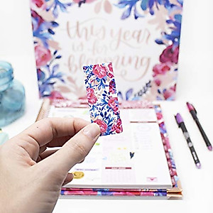 bloom daily planners 3-Pack Magnetic Bookmarks - Mini Snap-in Page Marker Clips for Planners, Books, Journals (2.5” x 1”) - Botanical