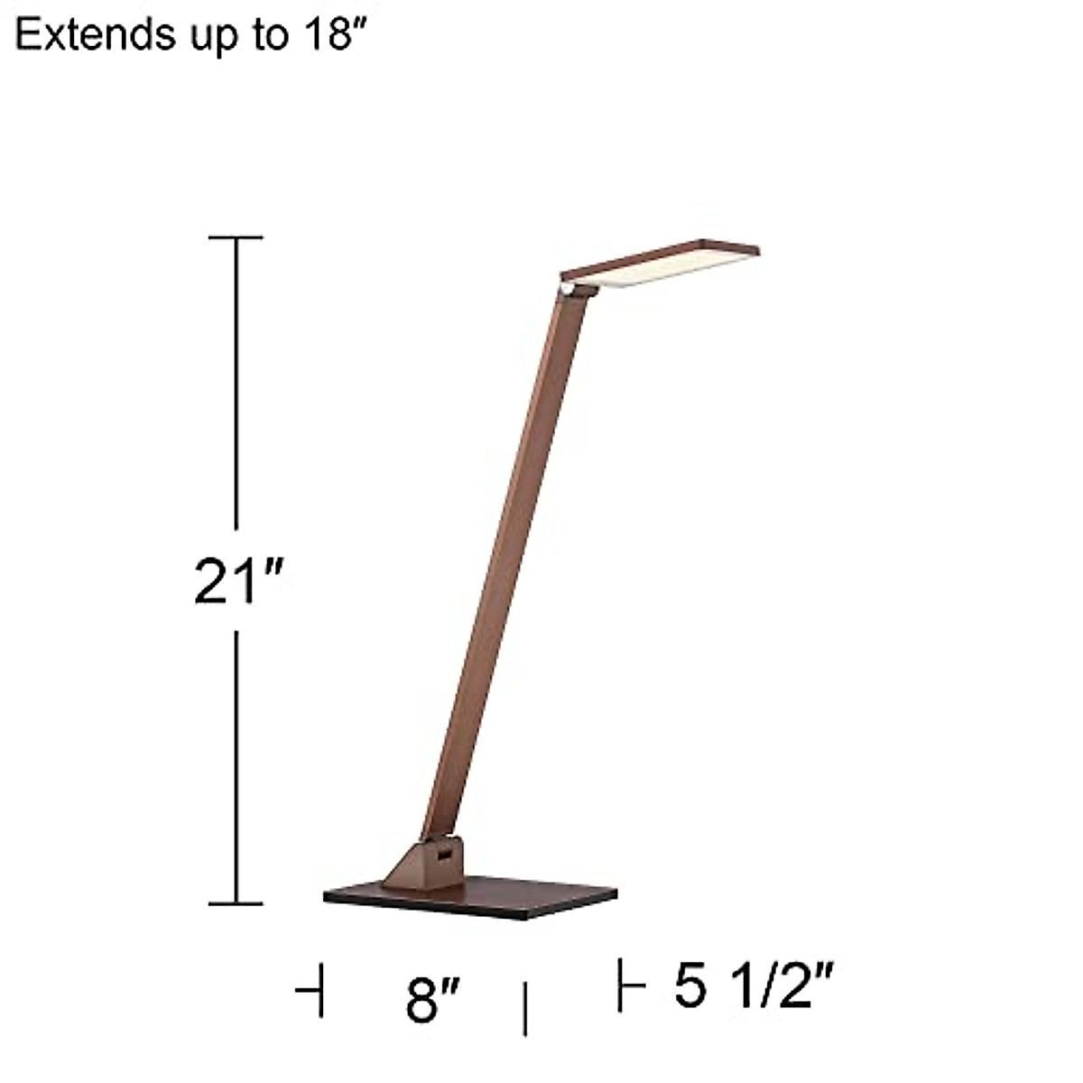 Possini Euro Design Bentley Modern Minimalist Touch Desk Table Lamp LED 21" High French Bronze Aluminum Metal Adjustable Head for Living Room Bedroom House Bedside Nightstand Home Office Reading