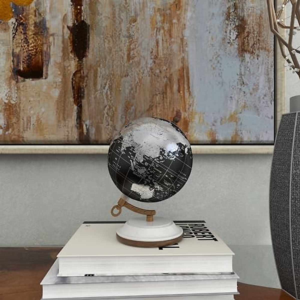 Deco 79 Modern Plastic Globe, 5" x 5" x 7", Black